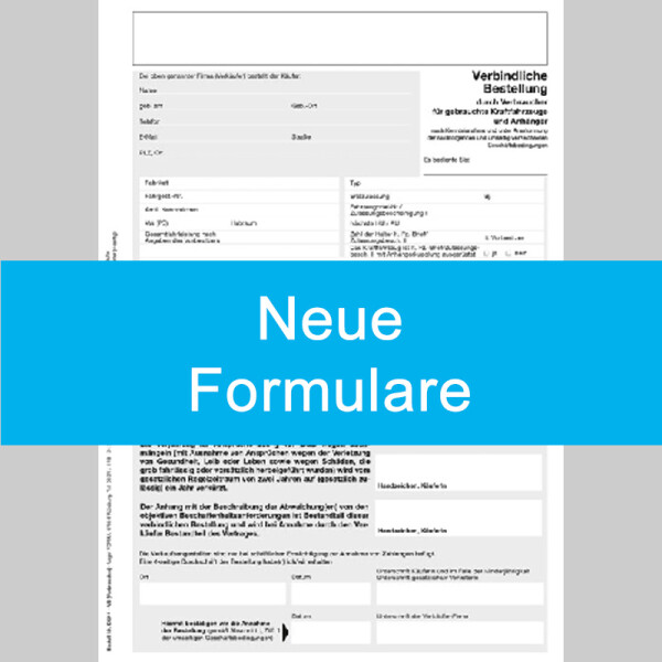 Verkaufsformulare für PKWs für Ihr Autohaus